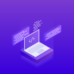 Development and software concept of programming Vector Image