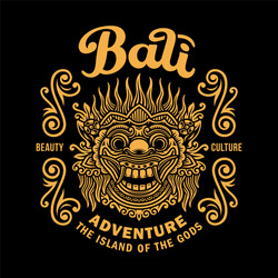 Traditional balinese mask collection Royalty Free Vector