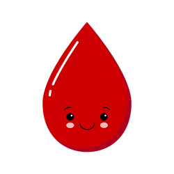 Cute happy smiling blood drop cartoon character Vector Image