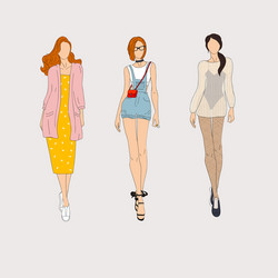 Fashion models Royalty Free Vector Image - VectorStock