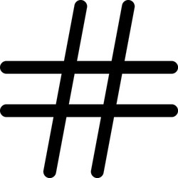 Hashtag number sign silhouette Royalty Free Vector Image