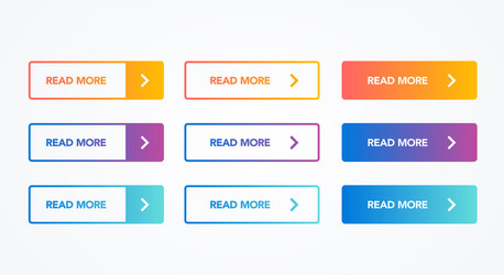 Set 21 colorful gradient buttons on dark Vector Image