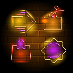 Retro neon sign buy now Royalty Free Vector Image