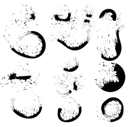 Splash smear imprint black paint on a white Vector Image