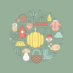 Autumn icons collection Royalty Free Vector Image