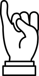 Hand gesture showing letter r on sign language Vector Image