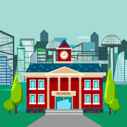 Modern school buildings exterior student city Vector Image