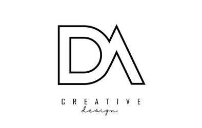 Abstract letters da d a with fire flames Vector Image