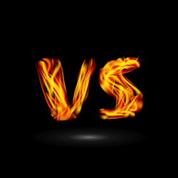 Versus vs letters flame fight background Vector Image