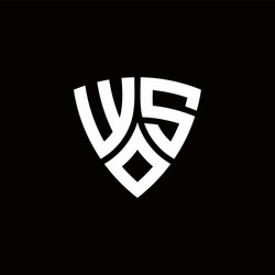 Ws monogram logo with shield shape design template