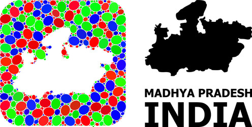 Collage map madhya pradesh state Royalty Free Vector Image