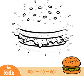 Color by number education game burger Royalty Free Vector