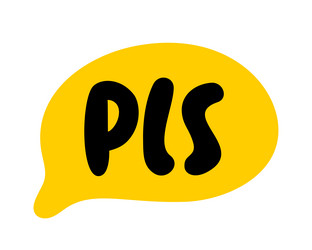 Pls speech bubble please text quote doodle Vector Image