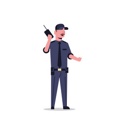 Security guard on mission poster template Vector Image