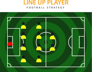 Line up player template design Royalty Free Vector Image