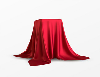 Red silk cloth covered objects realistic textile Vector Image