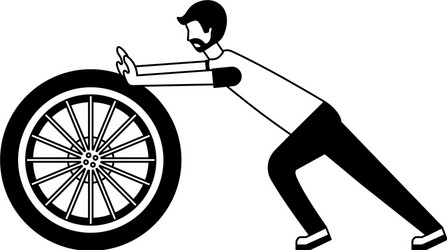 Boy Pushing Car Vector Images (62)