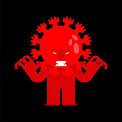 Angry coronavirus virus molecule covid-19 Vector Image