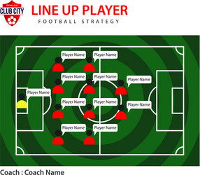 Line up player template design Royalty Free Vector Image