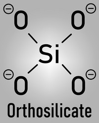 Orthosilicate chemical structure skeletal formula Vector Image