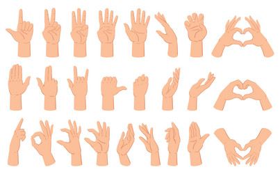 Cartoon hand numbers gesture counting sign hands Vector Image