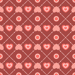 Seamless pattern with flat color hearts Royalty Free Vector