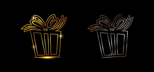 Golden surprise gift box Royalty Free Vector Image