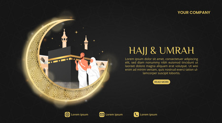 Square hajj and umrah or islamic pilgrimage Vector Image