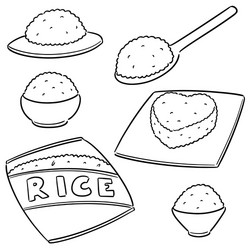 Set rice Royalty Free Vector Image - VectorStock