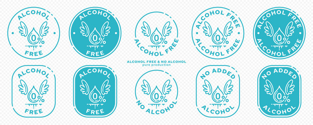 Stamp package alcohol free 2 Royalty Free Vector Image