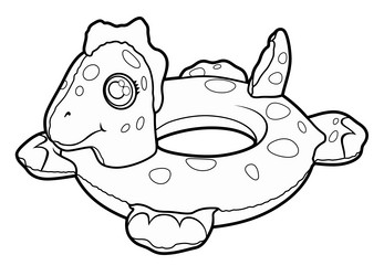 Cartoon cute doodle dinosaur inflatable pool Vector Image