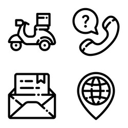 Delivery flat icon set isolated on white Vector Image