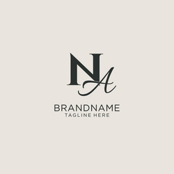 Letter na wedding monogram logo design Royalty Free Vector