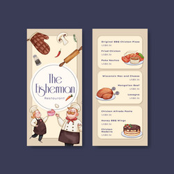 Menu chef girl Royalty Free Vector Image - VectorStock