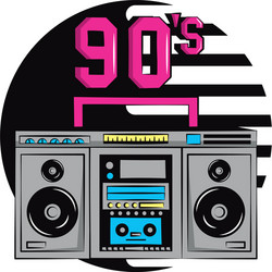 90s retro radio stereo Royalty Free Vector Image