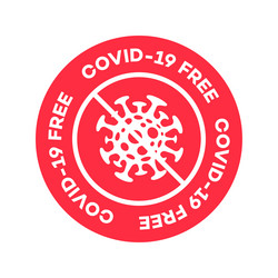 Covid free zone label Royalty Free Vector Image