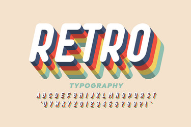 Eighties style retro font 80s design Royalty Free Vector