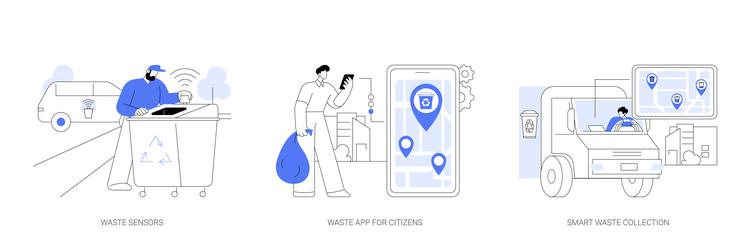 Smart waste management system abstract concept Vector Image