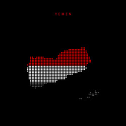 Yemen detailed flag map silhouette Royalty Free Vector Image