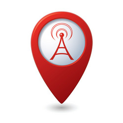 Pointer map with wifi internet signal connection Vector Image