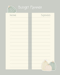 Budget planner template page design collage Vector Image