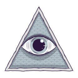 Eye in triangle alchemy sketch Royalty Free Vector Image