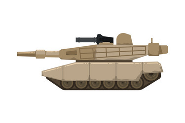 High-performance military tank with turret Vector Image