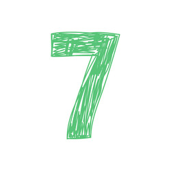 Number 11 hand drawn line sketch digit children Vector Image