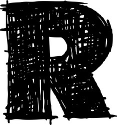 Sketch font letter r Royalty Free Vector Image