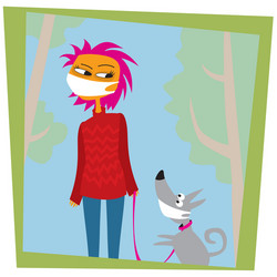 Fresh air at home life in quarantine Royalty Free Vector