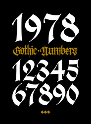 Gothic Numbers Numerals Vector Images (over 190)