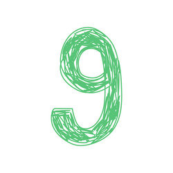 Number 11 hand drawn line sketch digit children Vector Image