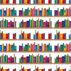 Bookshelf seamless pattern with books Royalty Free Vector