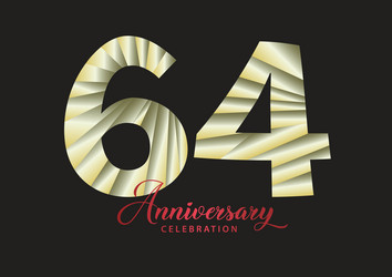 64 year anniversary celebration logotype Vector Image